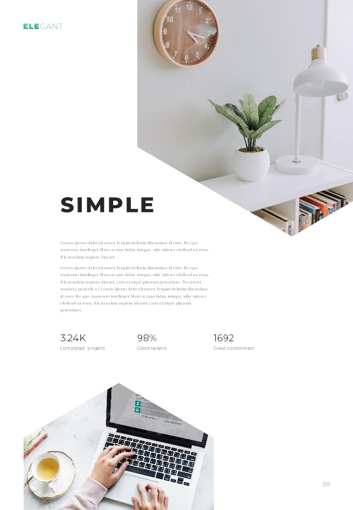 Elegant Vertical A4 PowerPoint Template, Presentation Templates ...