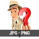 3D Detective Holding a Question Mark Icon, Graphics | GraphicRiver