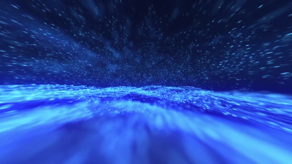 Blue Particle Storm Planet Motion Background, Motion Graphics | VideoHive