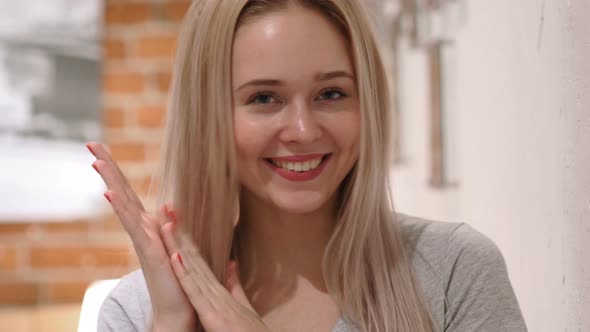 Applause, Clapping Woman for Success and Achievement, Stock Footage