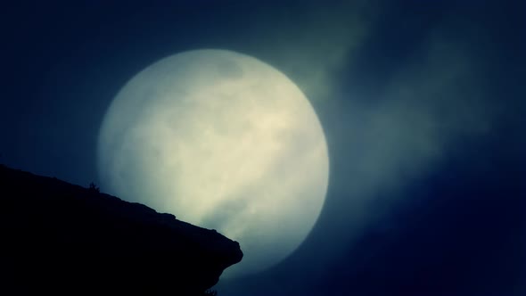 Cliff On A Full Moon On A Dark Night, Motion Graphics | VideoHive