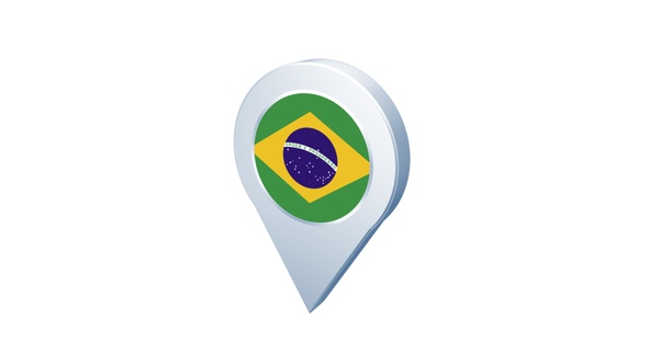 Brazil Flag Pin Icon, Motion Graphics | VideoHive