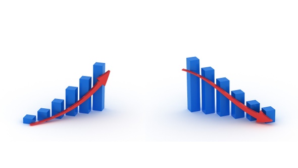 3D Arrow Chart Going Up And Down, Motion Graphics | VideoHive