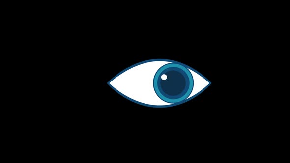 Cartoon Eye Blink Transparent Background Animation, Motion Graphics