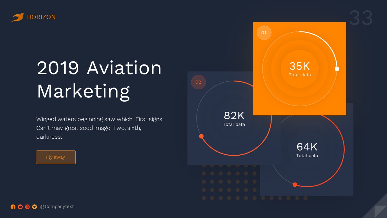 Horizon Airlines Presentation PowerPoint Template, Presentation Templates