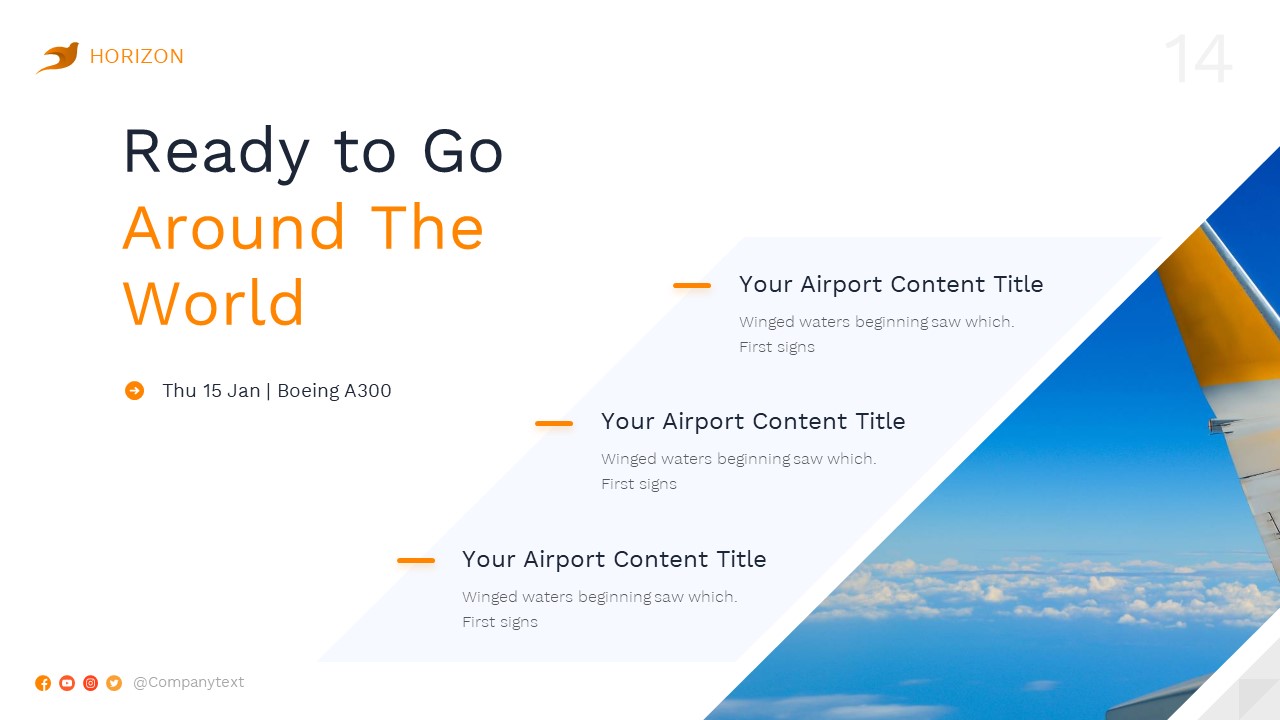 Horizon Airlines Presentation PowerPoint Template, Presentation Templates