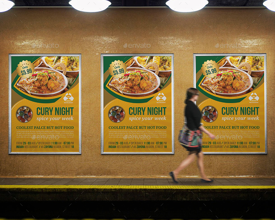 Indian Restaurant Advertising Bundle Template, Print Templates ...