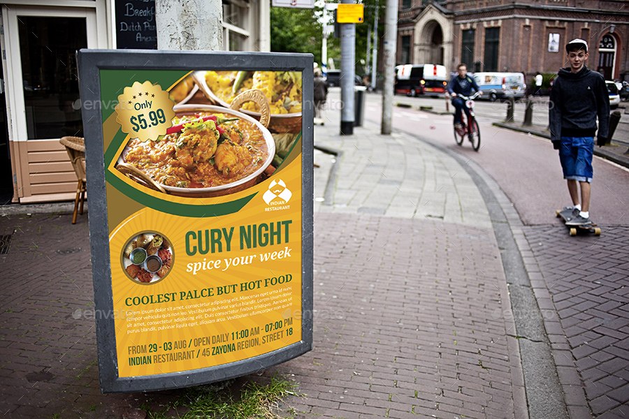 Indian Restaurant Advertising Bundle Template, Print Templates ...