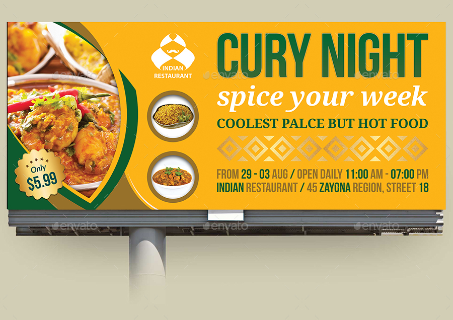 Indian Restaurant Advertising Bundle Template, Print Templates ...