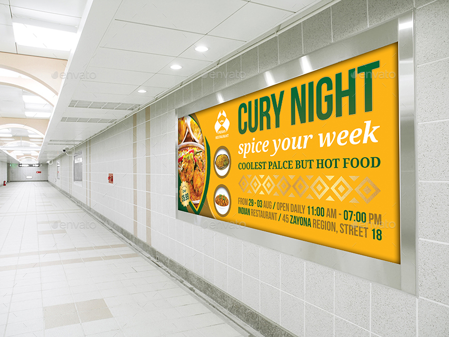 Indian Restaurant Advertising Bundle Template, Print Templates ...