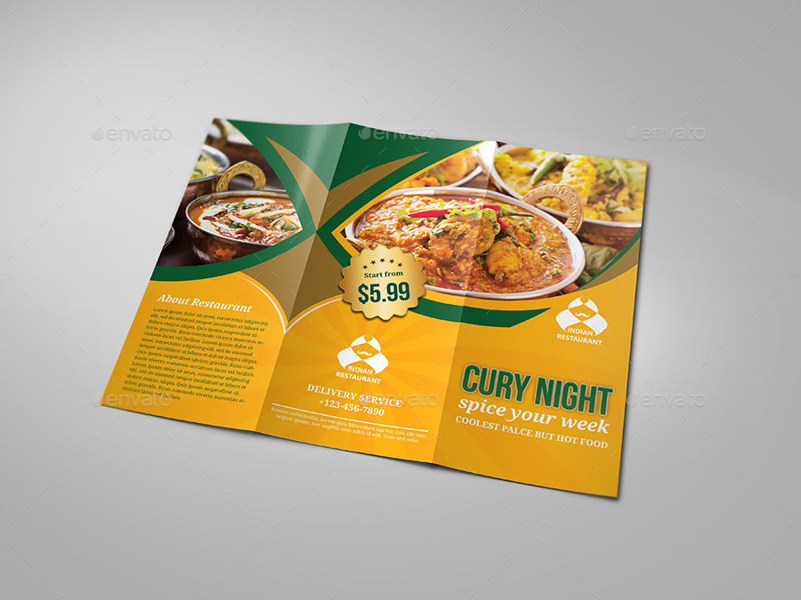 Indian Restaurant Advertising Bundle Template, Print Templates ...