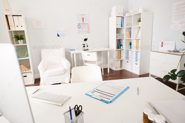 Interior of Doctors Office in Modern Clinic Stock Photo by ...