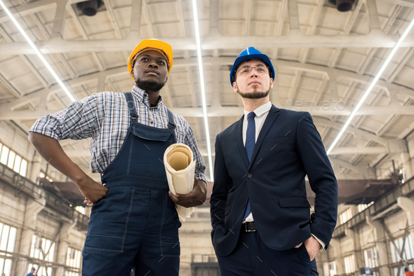 Giving Tour of Factory Production Department Stock Photo by ...