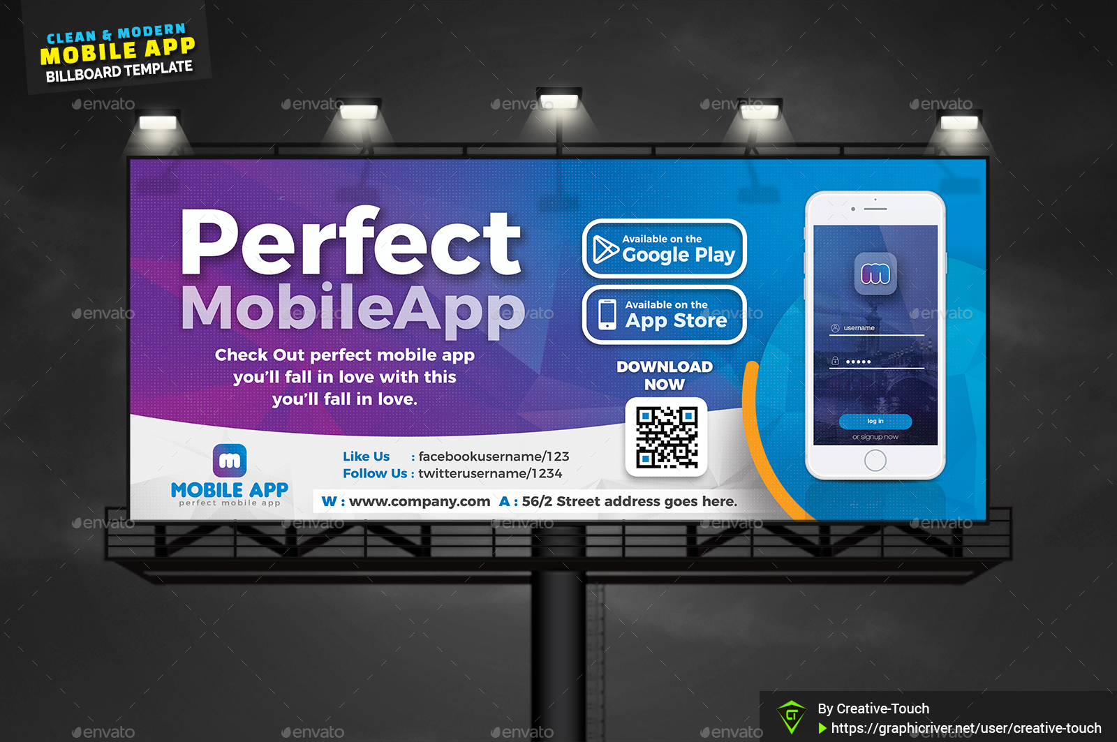 Mobile App Billboard Template, Print Templates | GraphicRiver