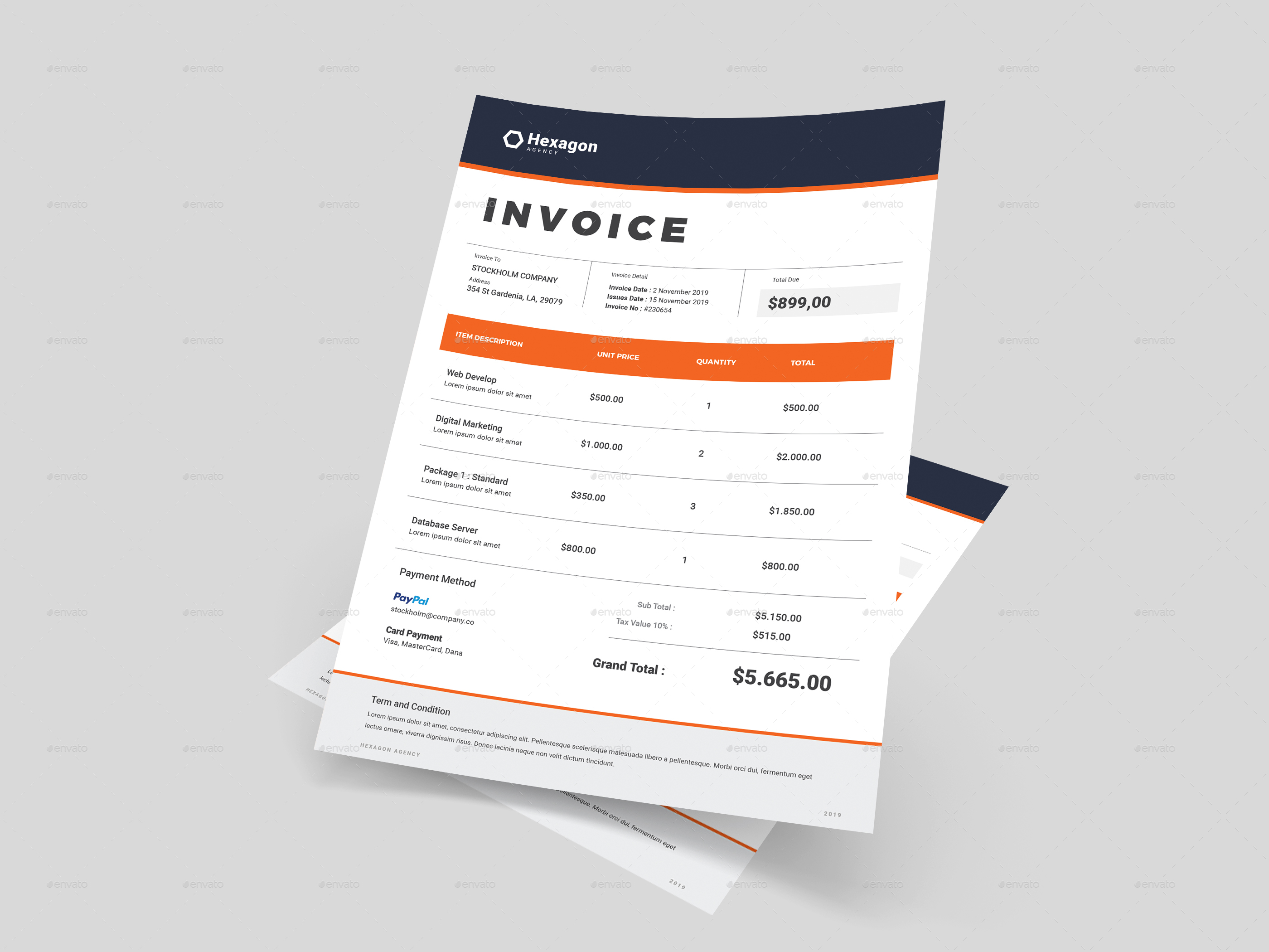 Business Invoice Template, Print Templates | GraphicRiver