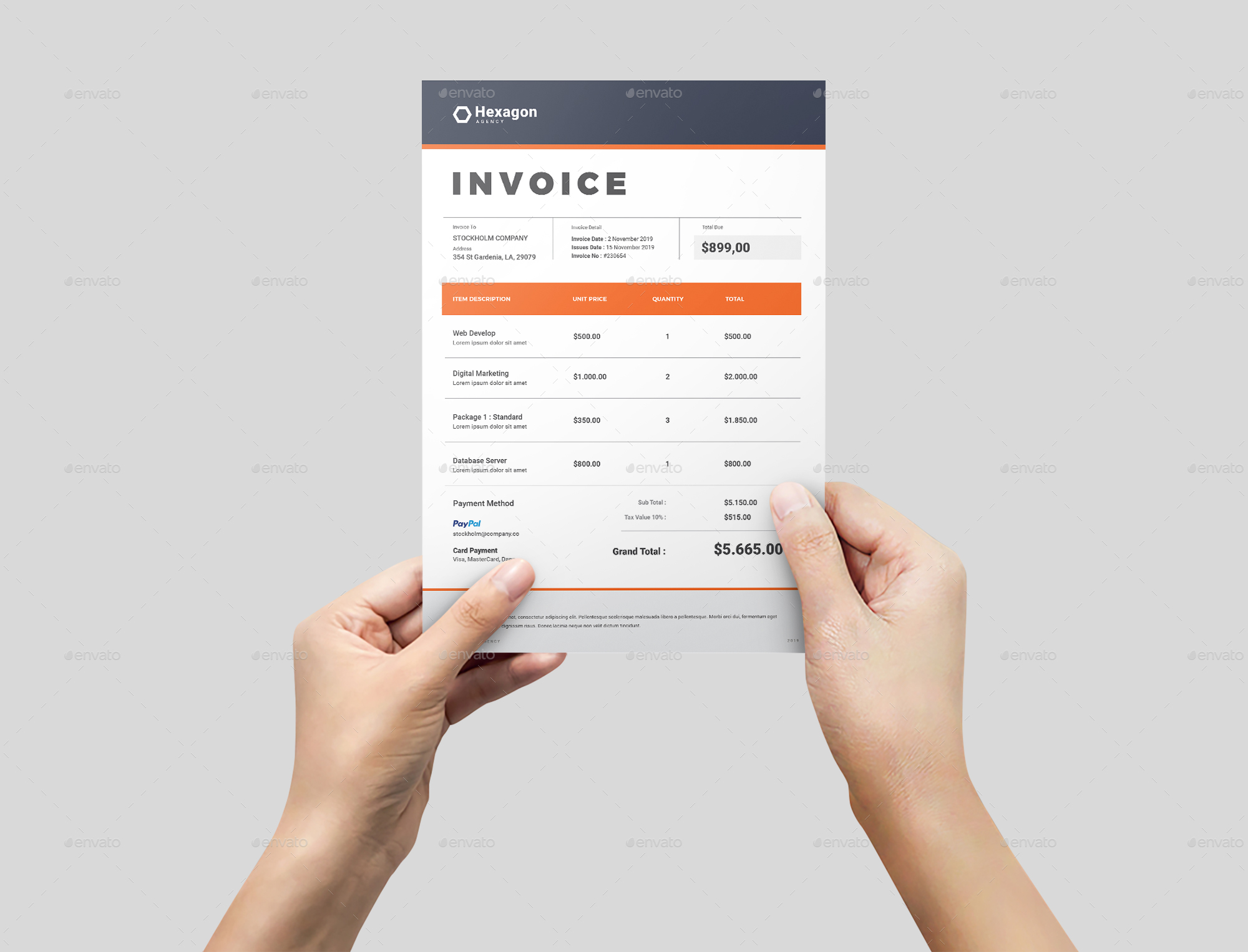 Business Invoice Template, Print Templates | GraphicRiver