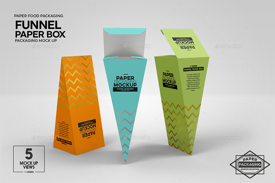 Funnel Paper Box Packaging Mockup, Graphics | GraphicRiver