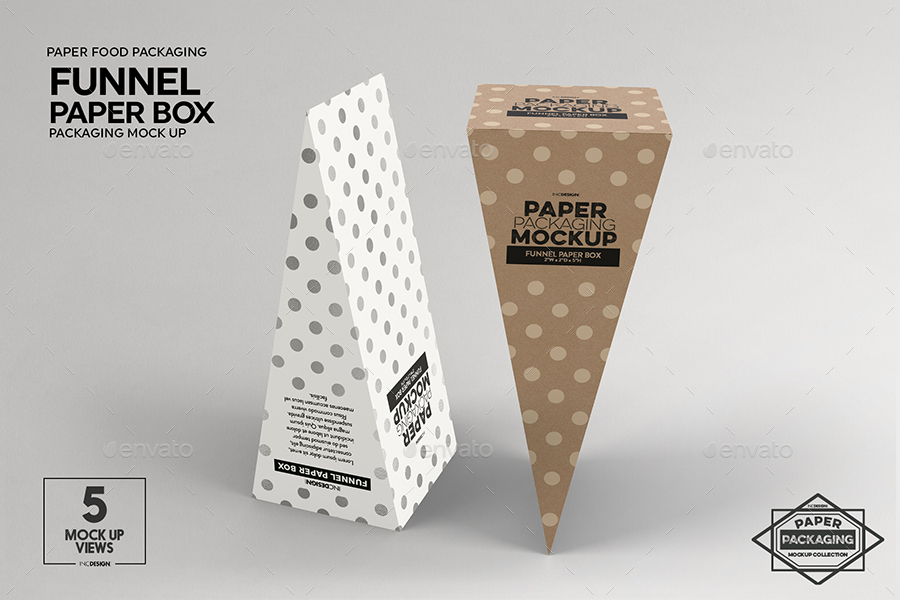 Funnel Paper Box Packaging Mockup, Graphics | GraphicRiver