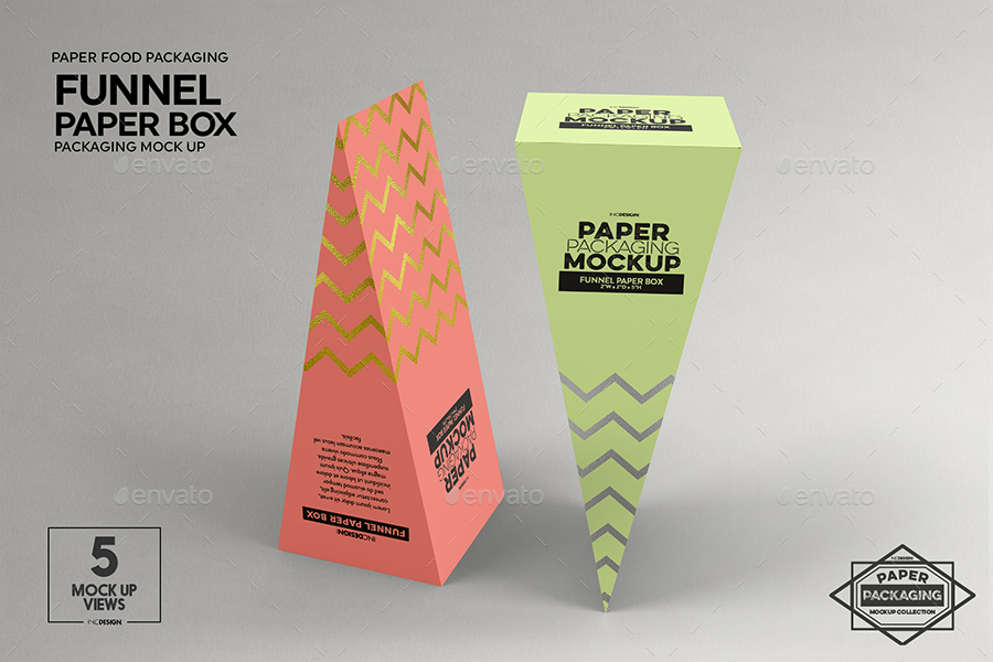 Funnel Paper Box Packaging Mockup, Graphics | GraphicRiver