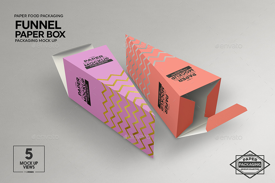 Funnel Paper Box Packaging Mockup, Graphics | GraphicRiver
