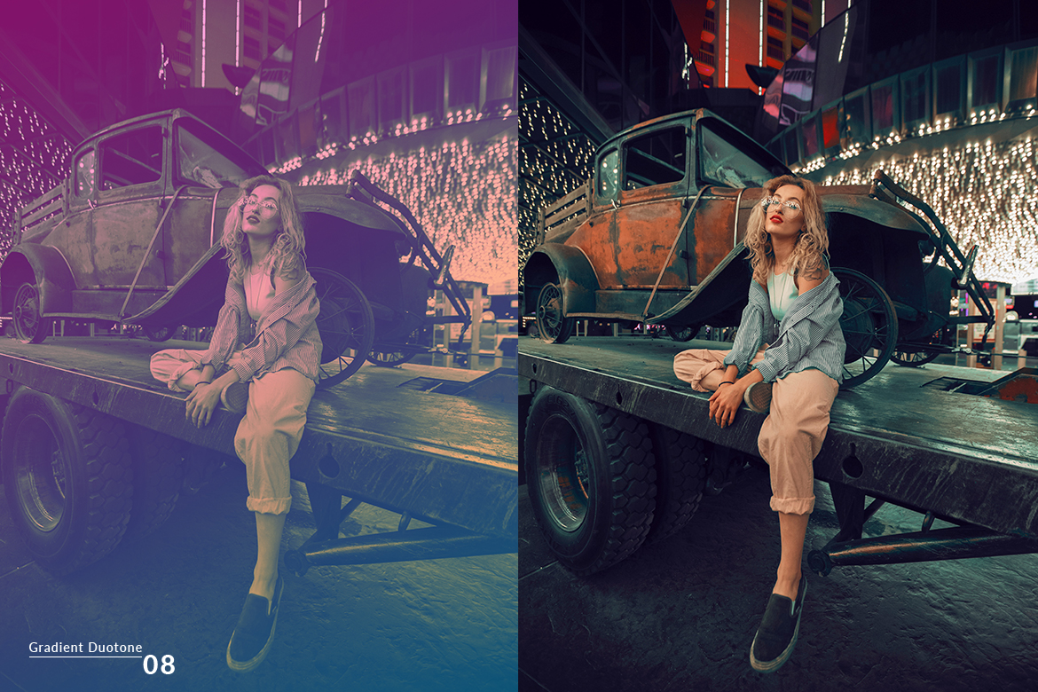 Pro Gradient Duotone & Bokeh Overlays Action, Add-ons | GraphicRiver