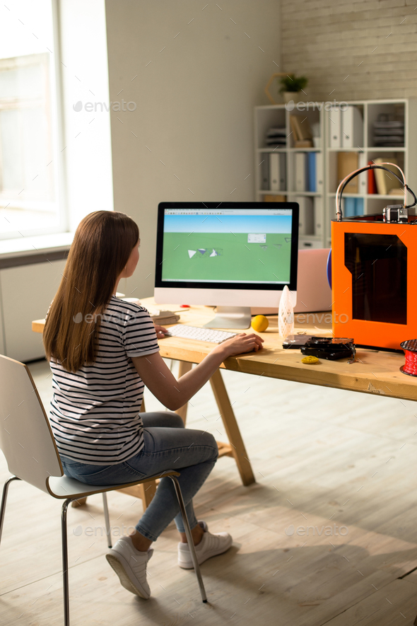 Designer Making Digital 3D Model for Printing Stock Photo by ...