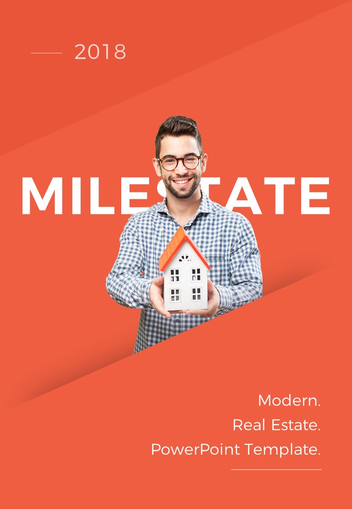 Milestate Portrait Real Estate PowerPoint Template, Presentation Templates