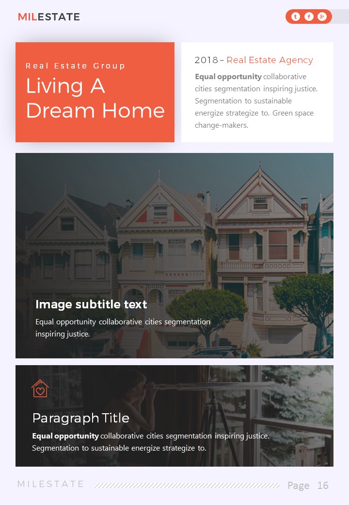 Milestate Portrait Real Estate PowerPoint Template, Presentation Templates