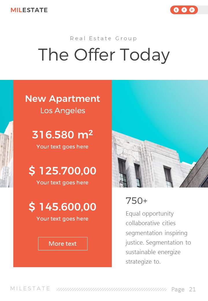 Milestate Portrait Real Estate PowerPoint Template, Presentation Templates