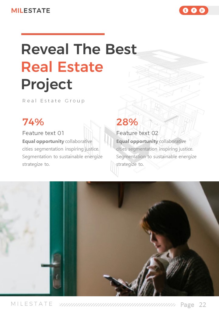 Milestate Portrait Real Estate PowerPoint Template, Presentation Templates