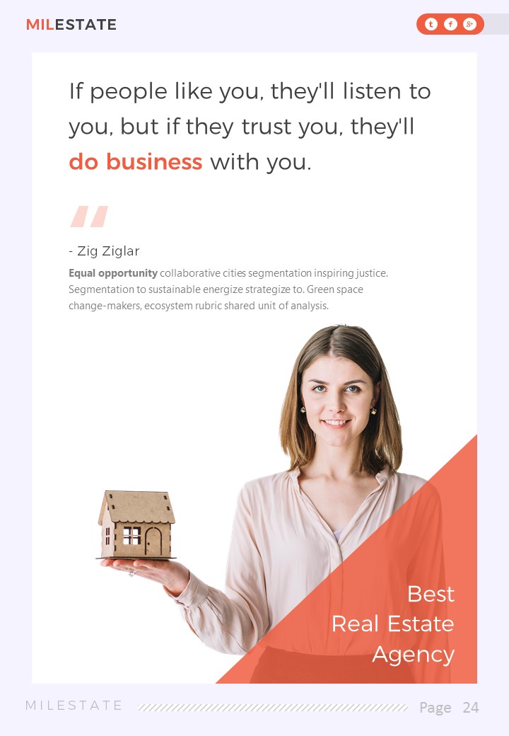 Milestate Portrait Real Estate PowerPoint Template, Presentation Templates