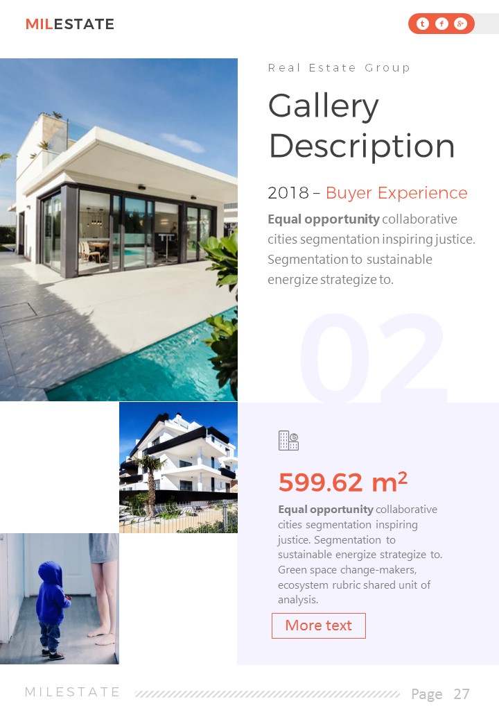 Milestate Portrait Real Estate PowerPoint Template, Presentation Templates