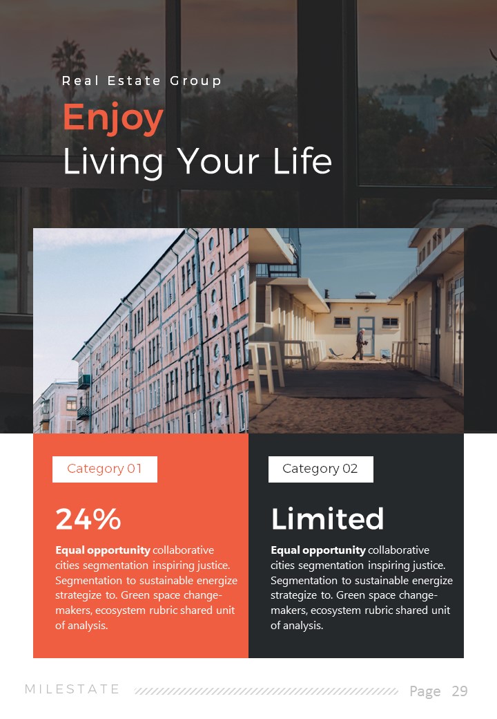 Milestate Portrait Real Estate PowerPoint Template, Presentation Templates