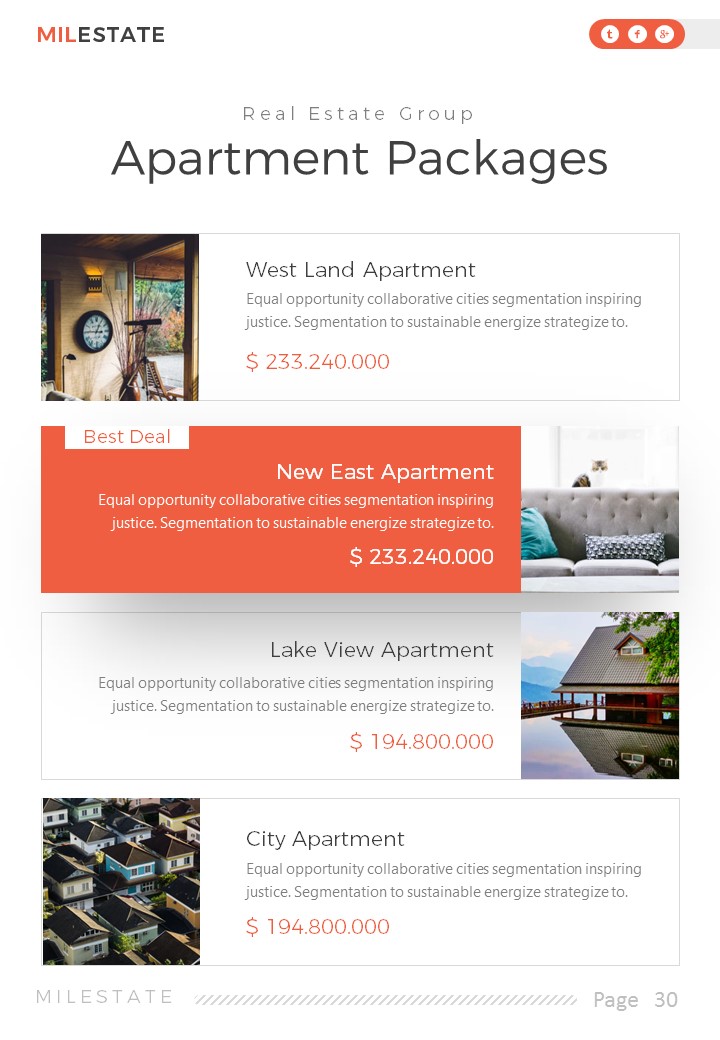 Milestate Portrait Real Estate PowerPoint Template, Presentation Templates