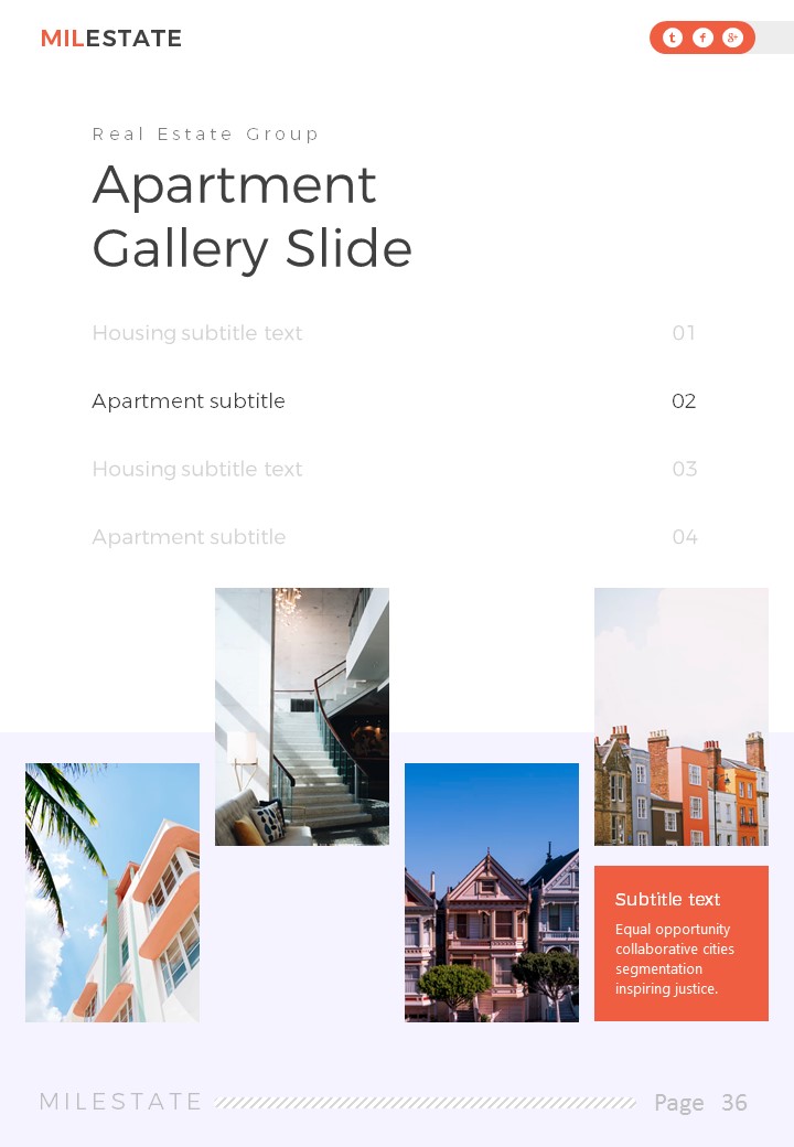 Milestate Portrait Real Estate PowerPoint Template, Presentation Templates