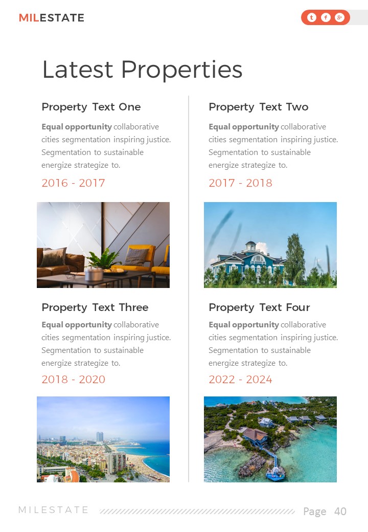 Milestate Portrait Real Estate PowerPoint Template, Presentation Templates