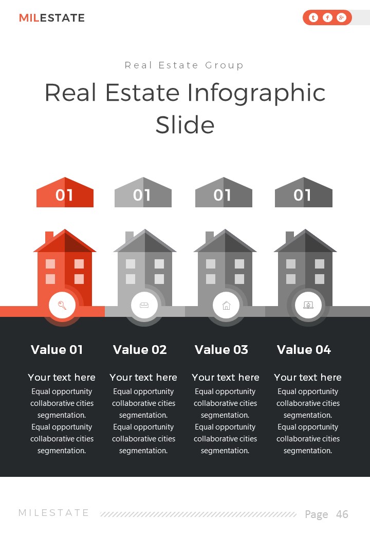 Milestate Portrait Real Estate PowerPoint Template, Presentation Templates