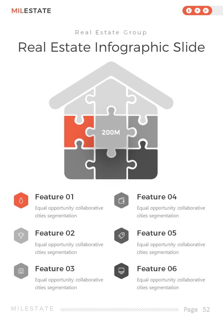 Milestate Portrait Real Estate PowerPoint Template, Presentation Templates