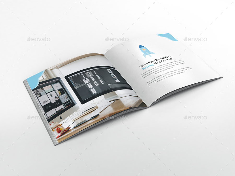 Hosting Square Brochure Template, Print Templates | GraphicRiver