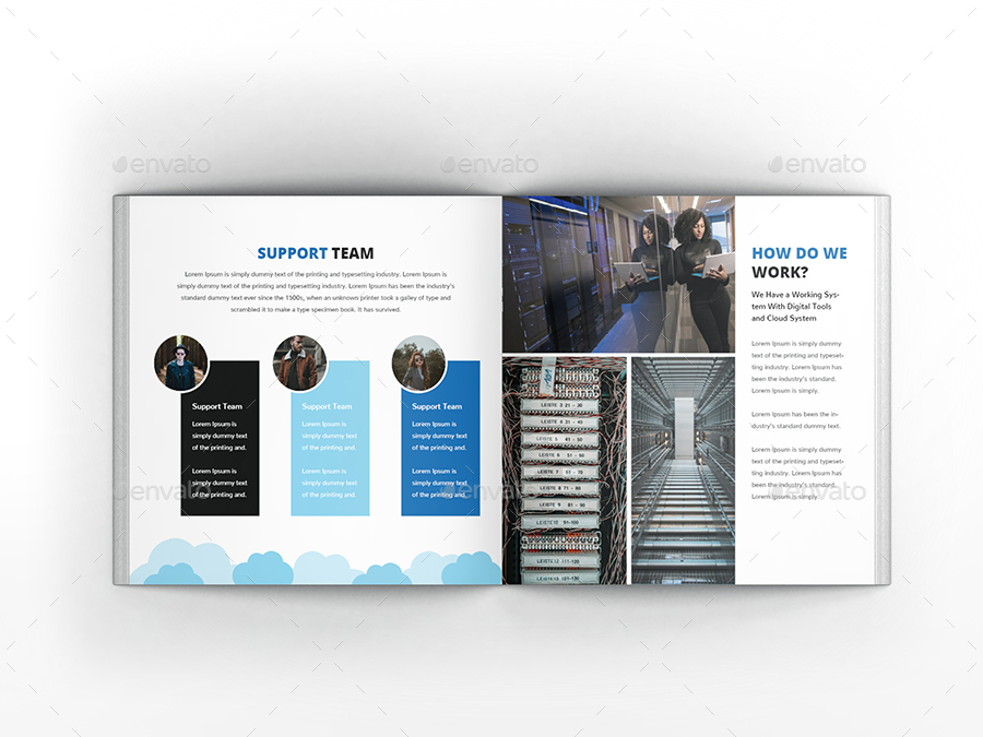 Hosting Square Brochure Template, Print Templates | GraphicRiver