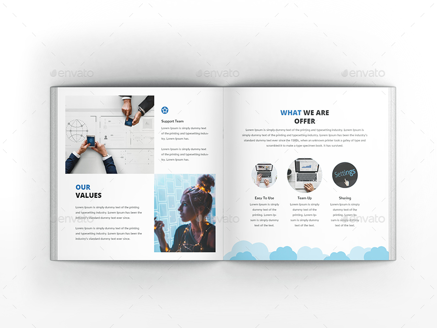 Hosting Square Brochure Template, Print Templates | GraphicRiver