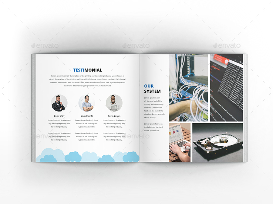 Hosting Square Brochure Template, Print Templates | GraphicRiver