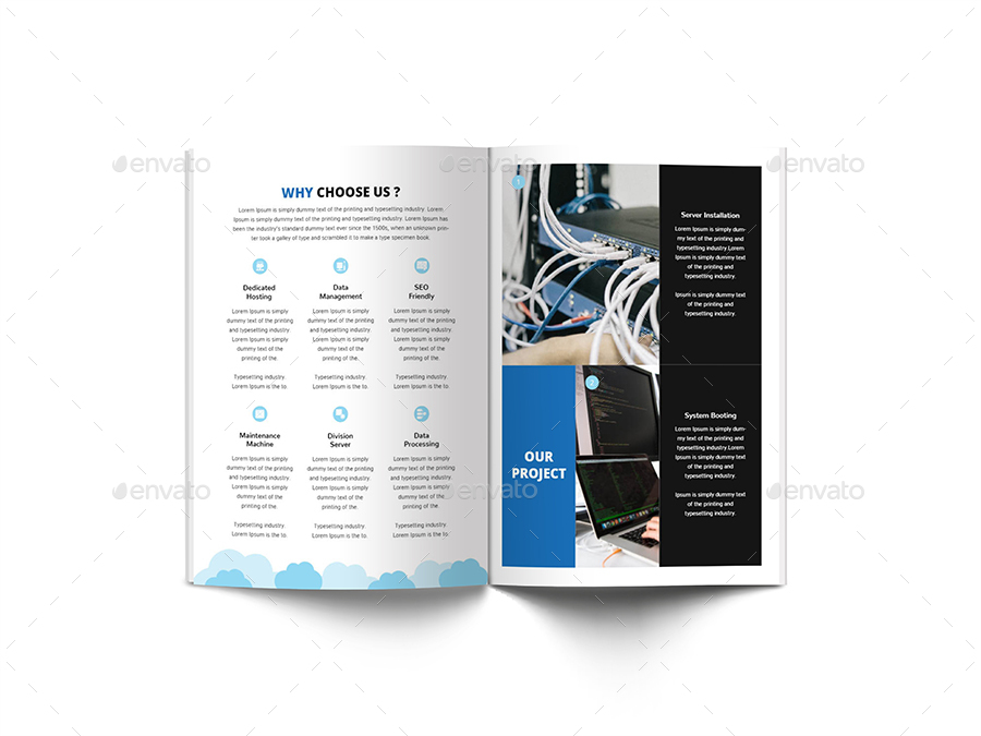 Hosting A4 Brochure Template, Print Templates | GraphicRiver
