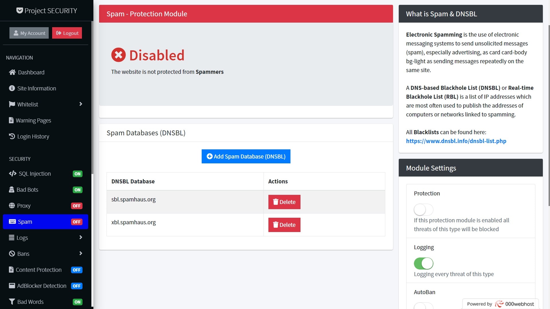 Project SECURITY – Website Security, Anti-Spam & Firewall by Antonov_WEB