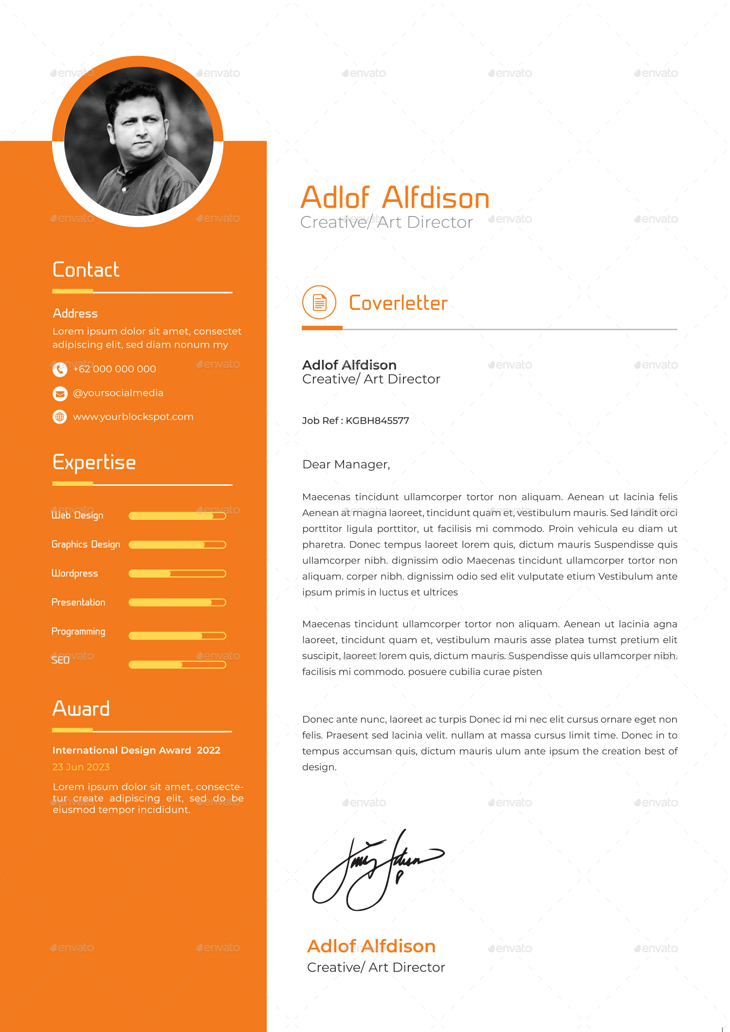 Resume/CV/ BIO Template Set, Print Templates | GraphicRiver