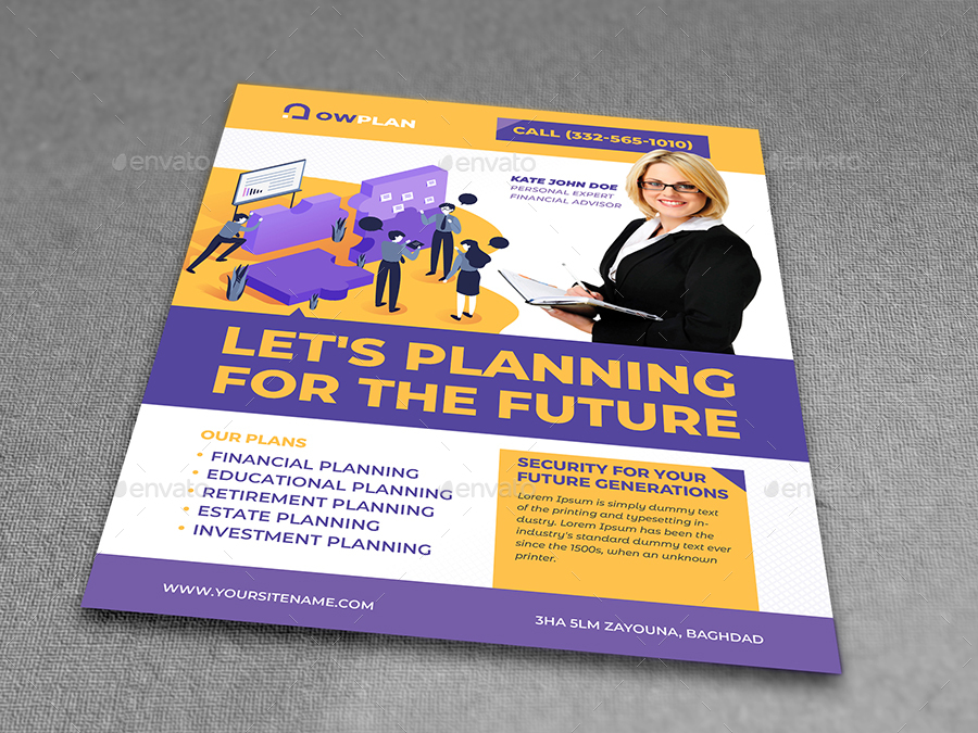 Planning Flyer Template, Print Templates | GraphicRiver