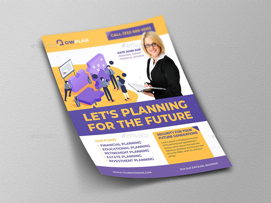 Planning Flyer Template, Print Templates | GraphicRiver