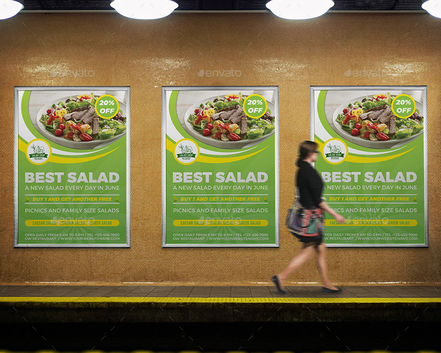 Salad Restaurant Poster Template Vol.2, Print Templates | GraphicRiver