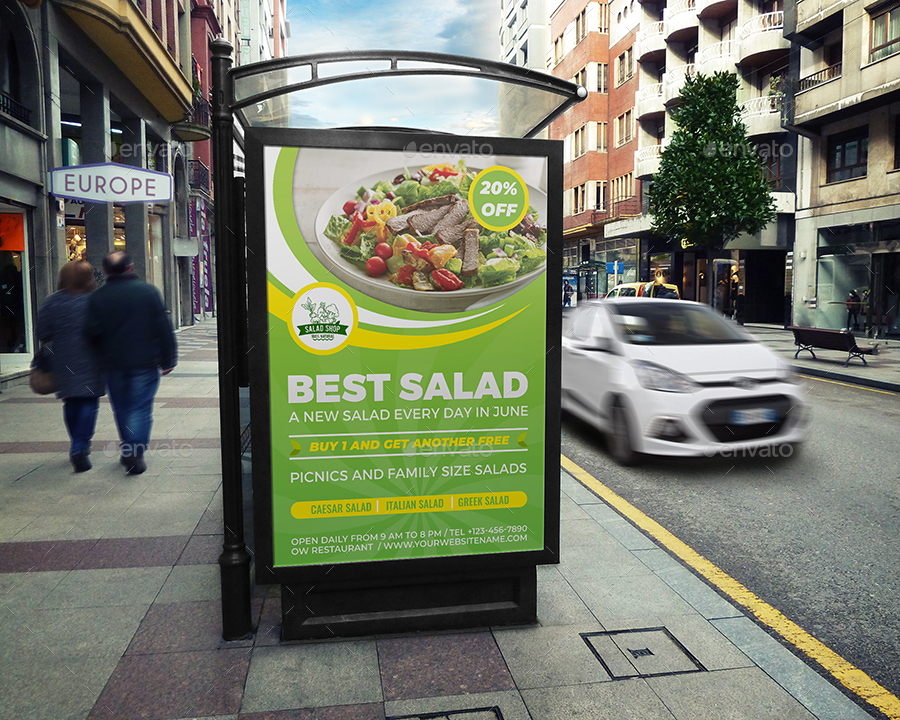 Salad Restaurant Poster Template Vol.2, Print Templates | GraphicRiver