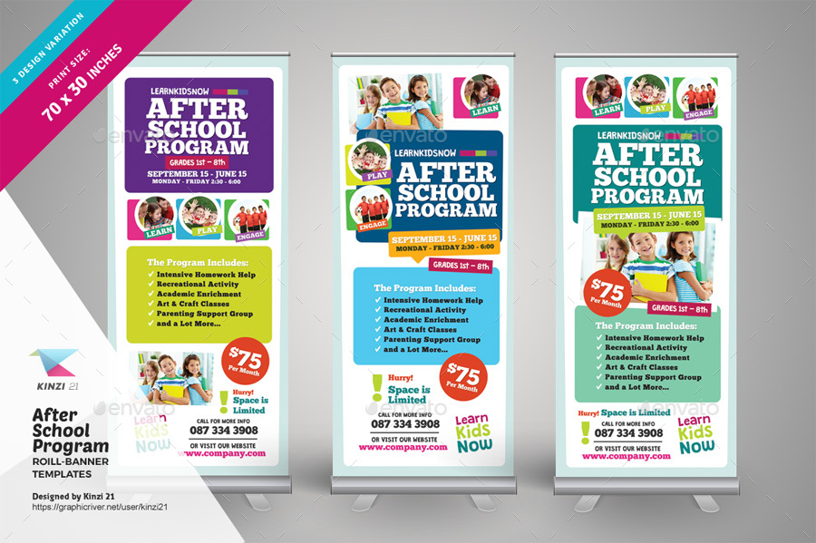 After School Program Roll-up Banner Templates, Print Templates ...